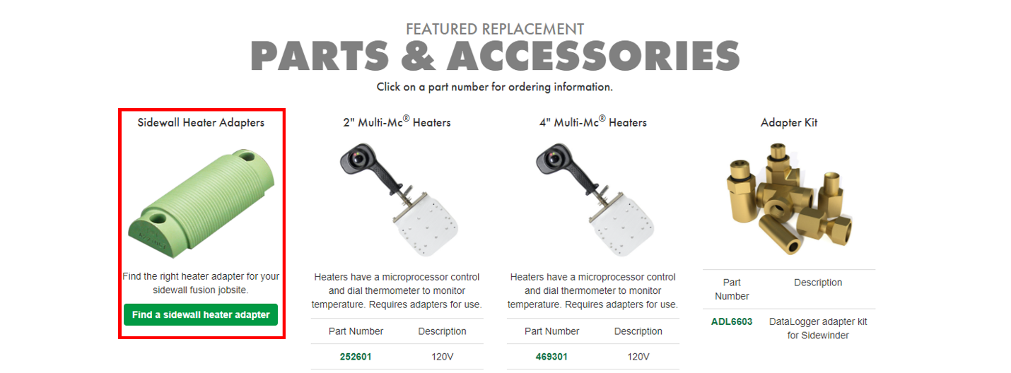 Find the right sidewall heater adapter with our online tool - McElroy ...