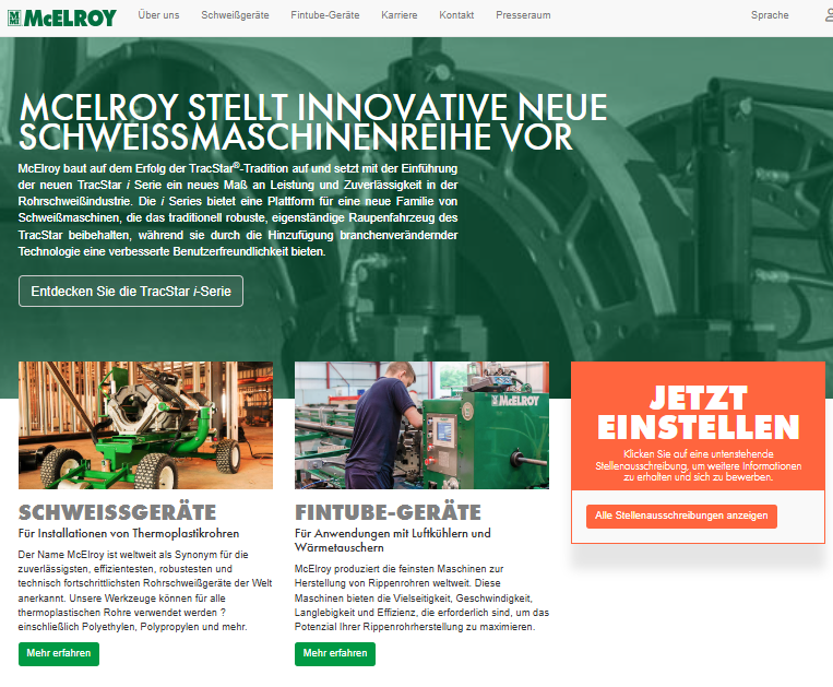 MCELROY WEBSITE NOW AVAILABLE IN GERMAN - McElroy Press Room